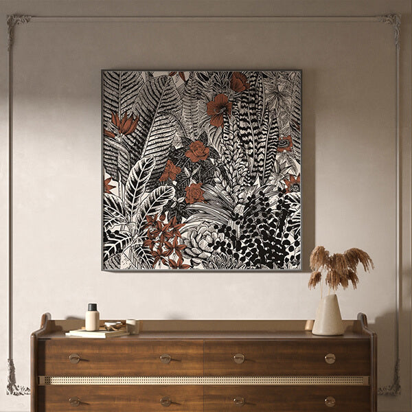 Vintage Botanical Square: Retro-Inspired Wall Art for Timeless Decor ...