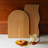 Elegant Beech Wood Wave Tray Decorative Bread & Pastry Serving Tray ...