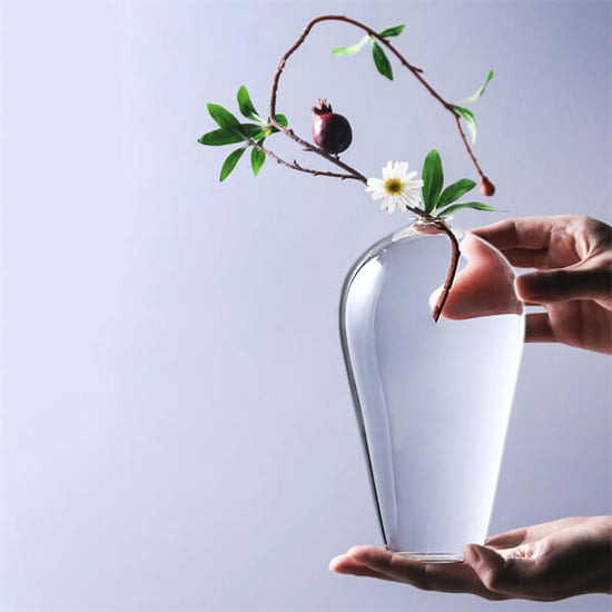 Zen Glass Hydroponic Vase - Minimalist Japanese Design for Mindful ...