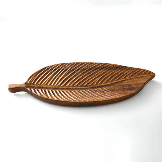 Leaf-Shaped Wood Bowl - Contemplative Table Décor | TOUKOKU