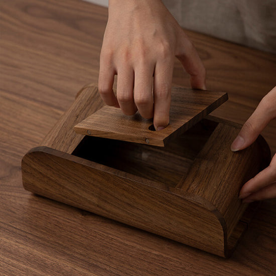 ZenCraft Walnut Tissue Box - Eastern Zen Essential | TOUKOKU