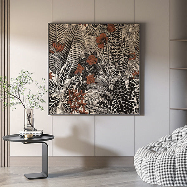 Vintage Botanical Square: Retro-Inspired Wall Art for Timeless Decor ...