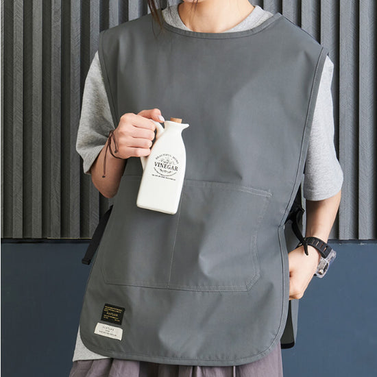 Japanese Work Apron Gray - Eastern Kitchen Style | TOUKOKU
