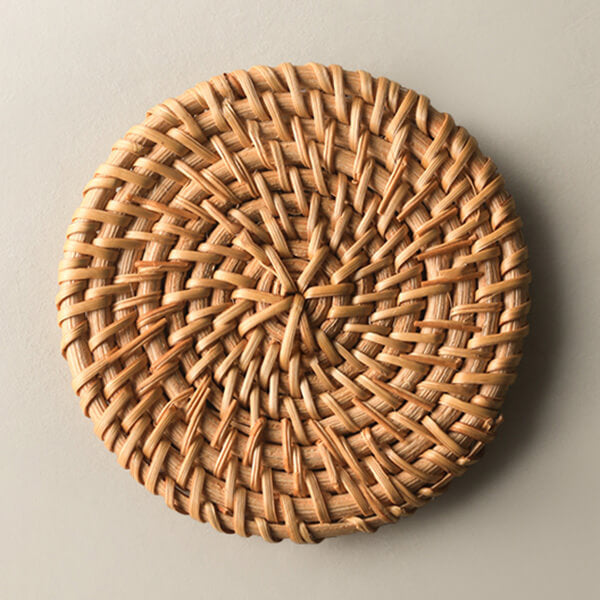 Handcrafted Wicker Coaster - Natural Zen Dining | TOUKOKU